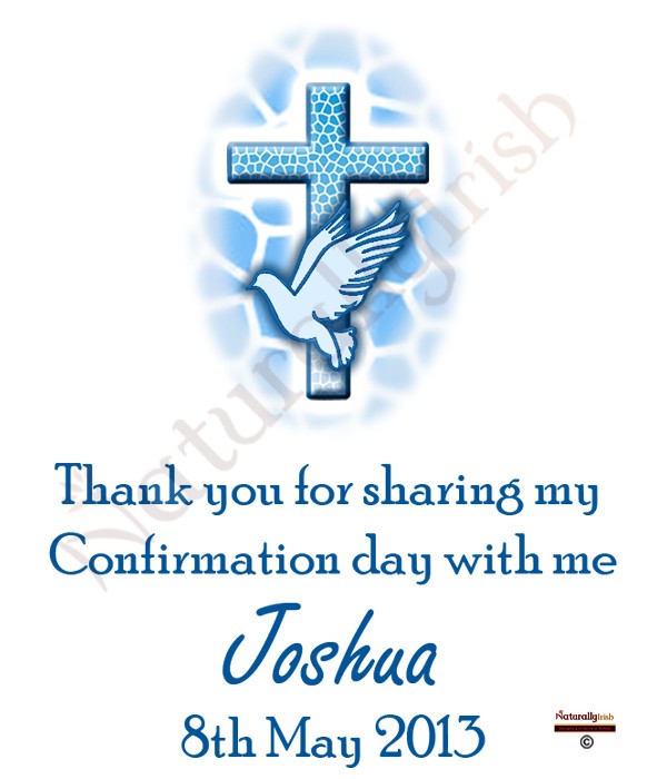 Cross and Dove Blue Confirmation Candle » Naturally Irish