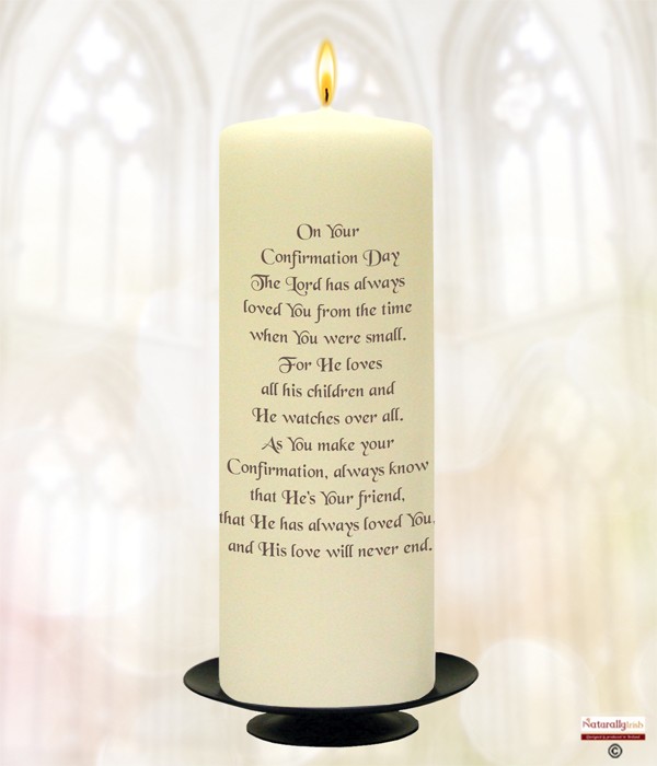 Dove and Bible Gold Confirmation Candle » Naturally Irish