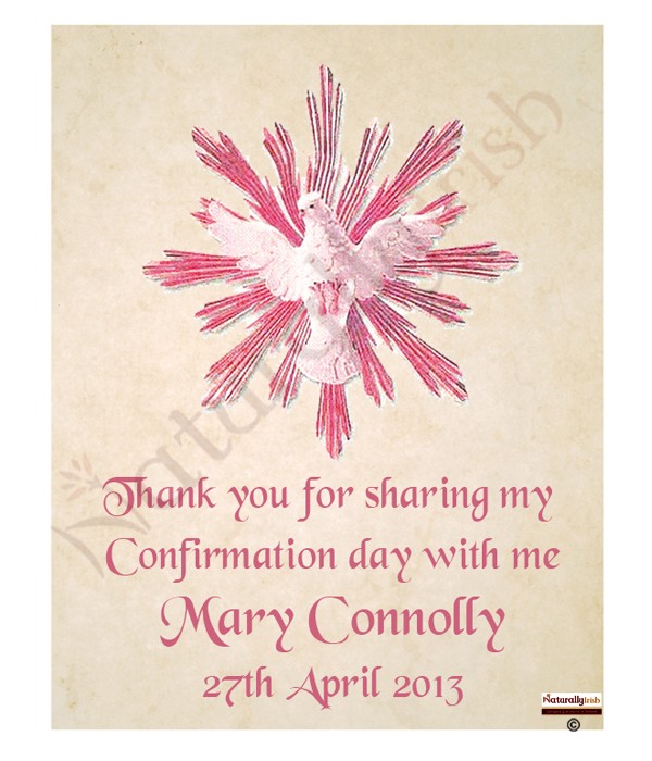 Pink Dove Confirmation Candle » Naturally Irish