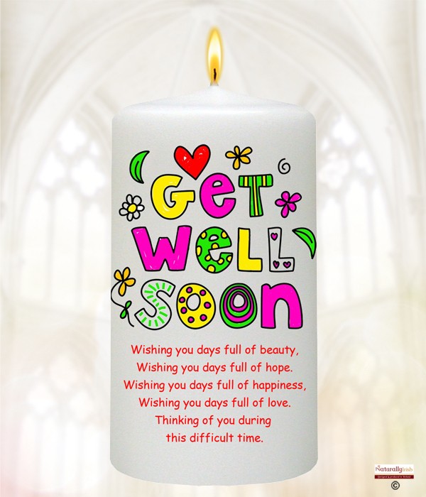 Funky Get Well Soon Personalised Candle » Naturally Irish