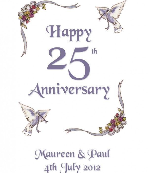 Ribbons Happy Silver Wedding Anniversary Candles » Naturally Irish