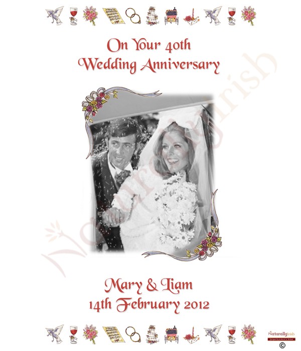 Ribbons and Photo Happy Ruby Wedding Anniversary Candles » Naturally Irish