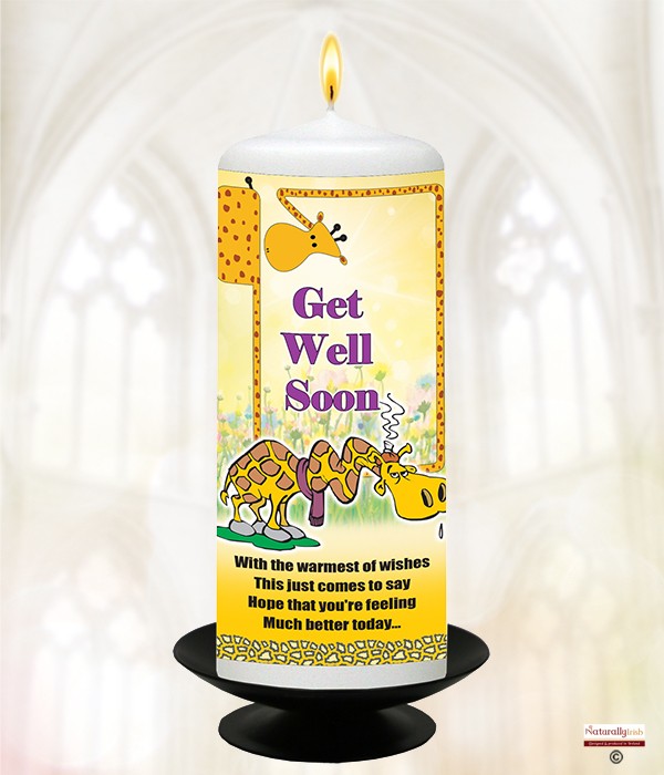 Naturally Irish - Get Well Soon - Giraffe - 6inch White Candle - 983476 ...