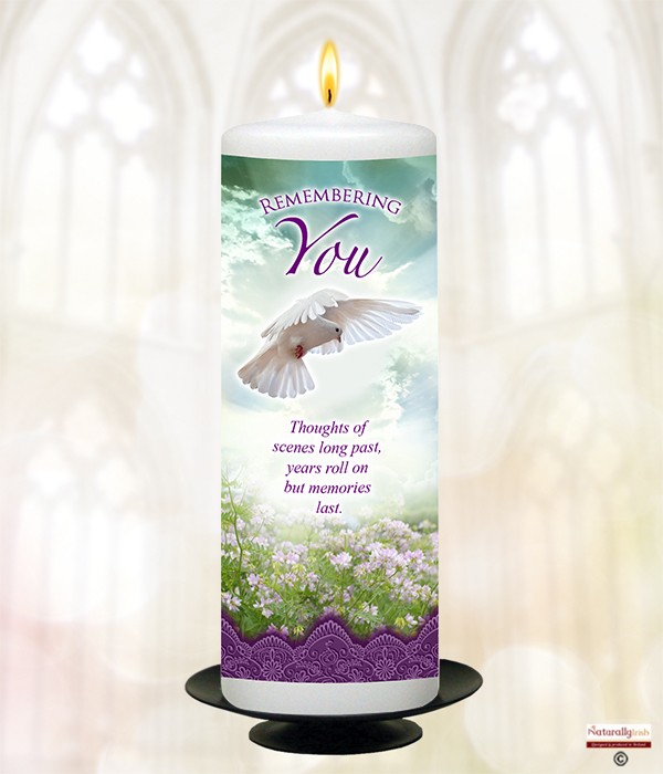 Naturally Irish - Remembrance Doves - Dove & Flowers Purple - 9inch ...