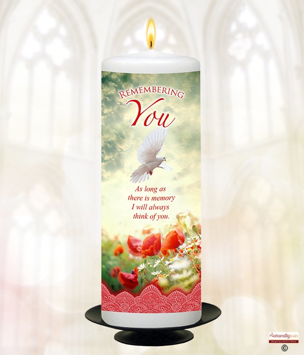Naturally Irish - Remembrance Doves - Dove & Flowers Red - 9inch White ...