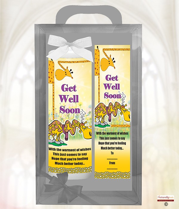 Naturally Irish - Get Well Soon - Giraffe - 9inch White Candle - 983520 ...