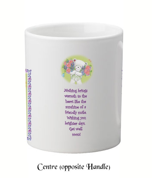 Naturally Irish - Get Well Soon Teddy & Flowers Personalised Mug ...
